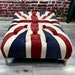 Deep Buttoned British Flag Union Jack Footstool Red White and Blue or ...