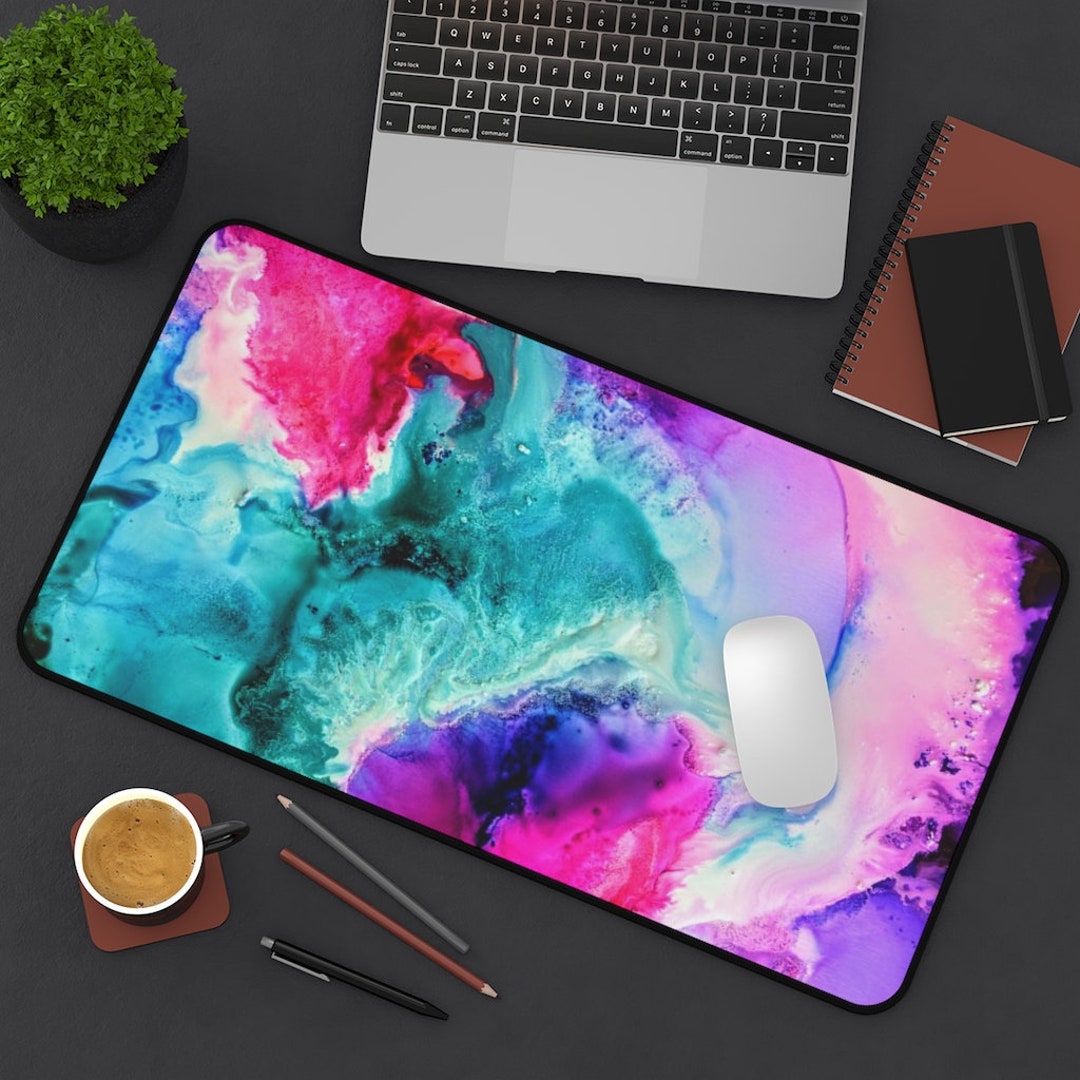 Desk Mat, Colorful Desk Mat, Art Desk Mat, Painting Desk Mat, Colors ...