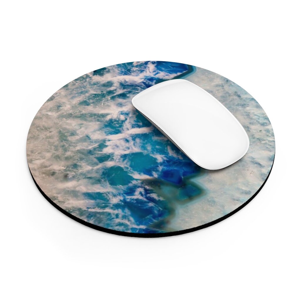 Mouse Pad Circle Mouse Pad Blue Mouse Pad Marble Mouse Pad - Etsy