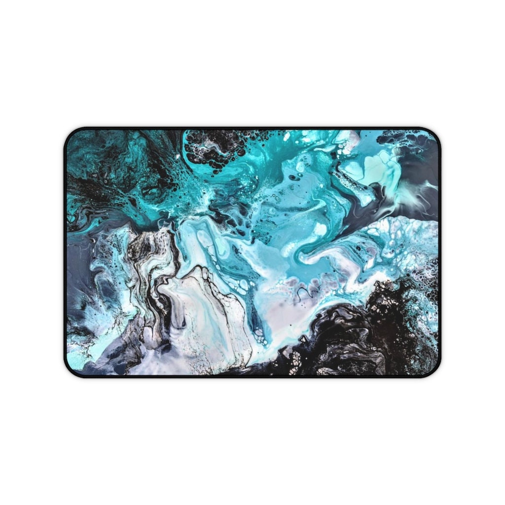Desk Mat Teal Desk Mat Turquoise Desk Mat Marble Desk Mat - Etsy