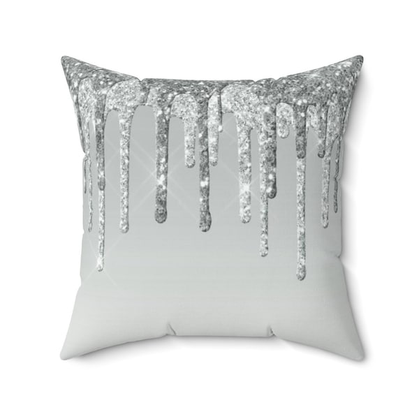 Silver Throw Pillow - Etsy