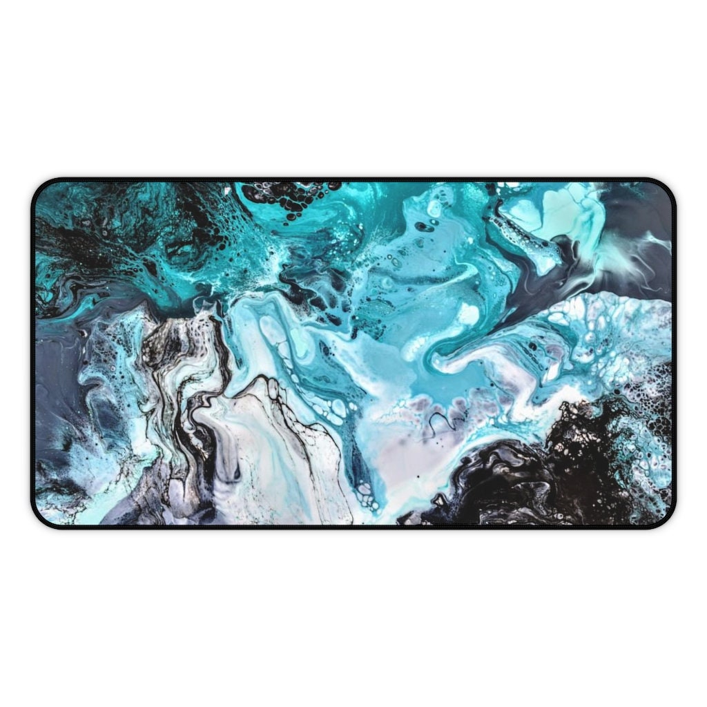 Desk Mat Teal Desk Mat Turquoise Desk Mat Marble Desk Mat - Etsy