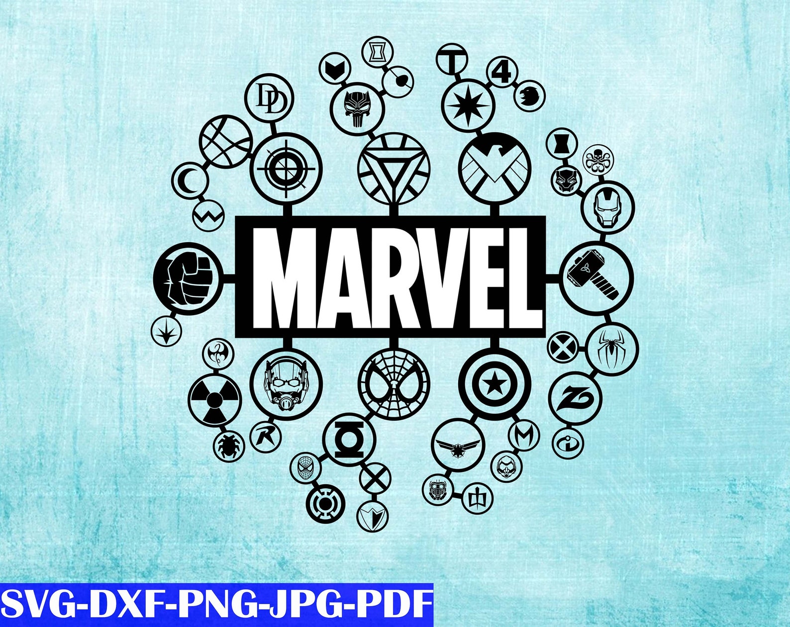 Marvel svg dxf png pdf jpg Super hero MARVEL svg png | Etsy