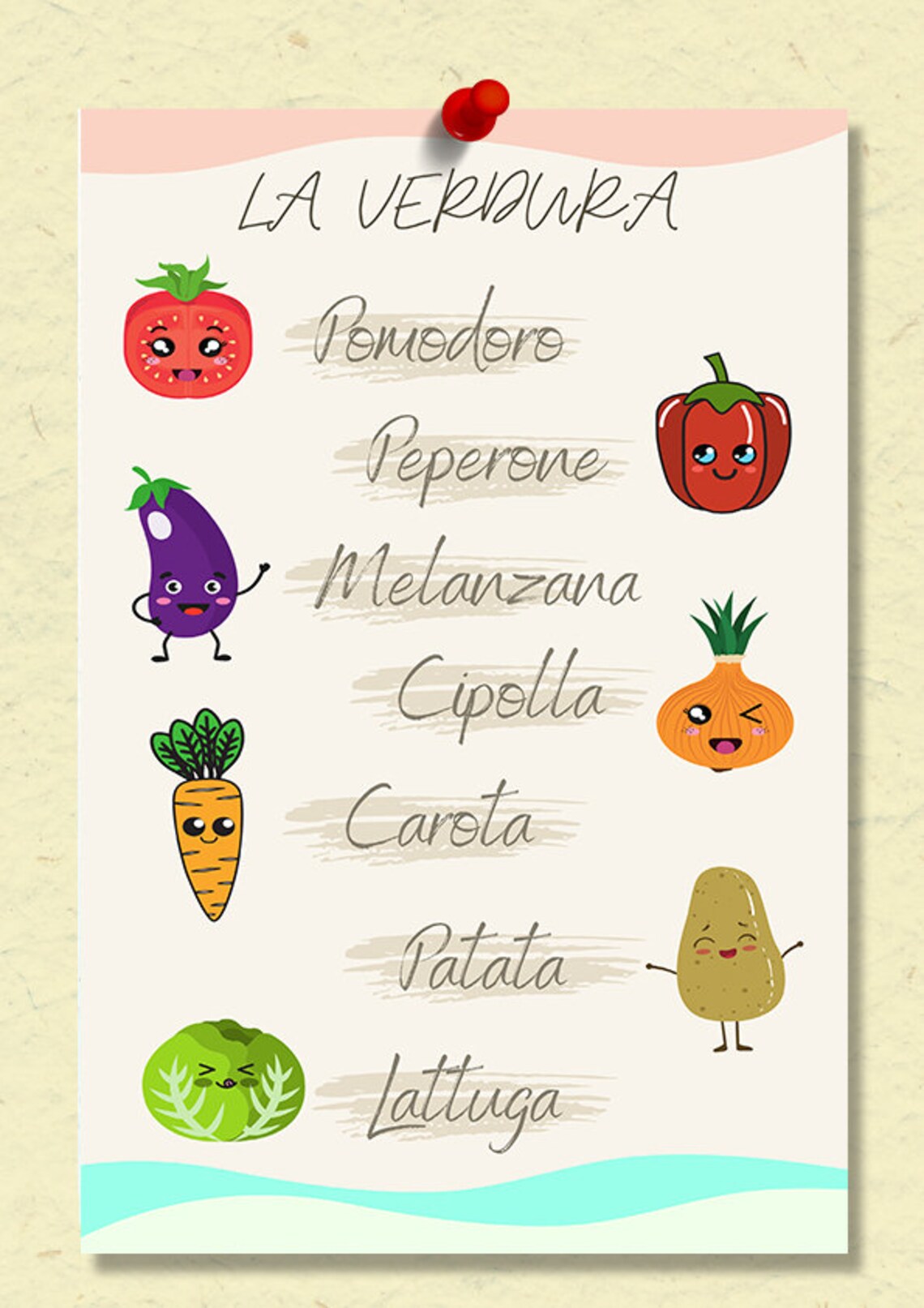 Fruits and Vegetables Chart in Italian Digital Download, Frutta E ...