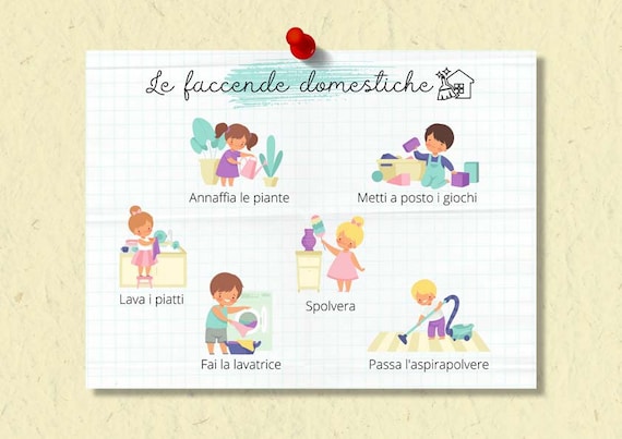Household Chores Chart in Italian Digital Download Le | Etsy