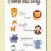 Animals Chart in Italian Digital Download, Gli Animali, Pre-school ...