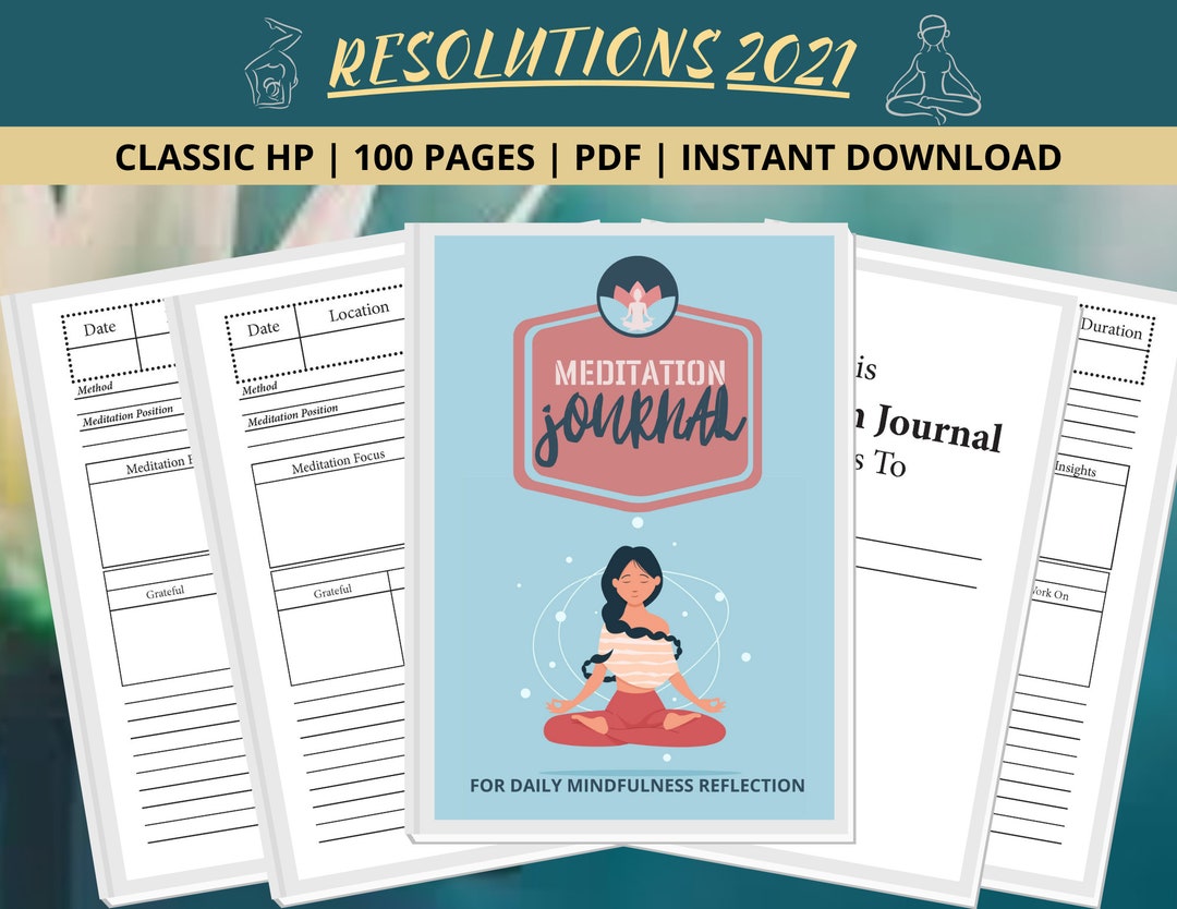 Meditation Journal for Daily Mindfulness Practice Logs - Etsy