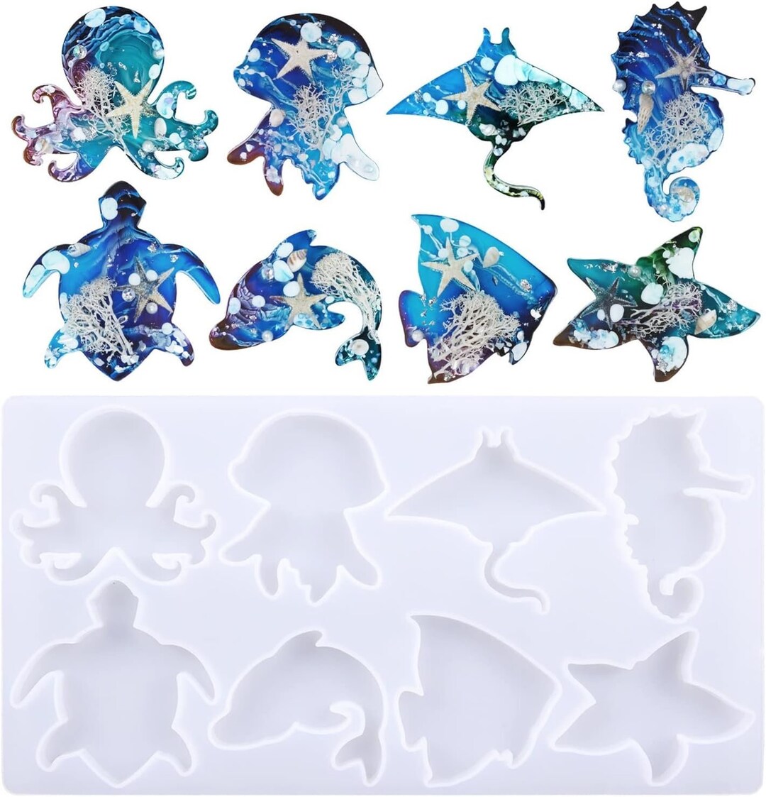 Animal Cavities Cute Animal Shaped Silicone Molds for Keychain Pendant ...