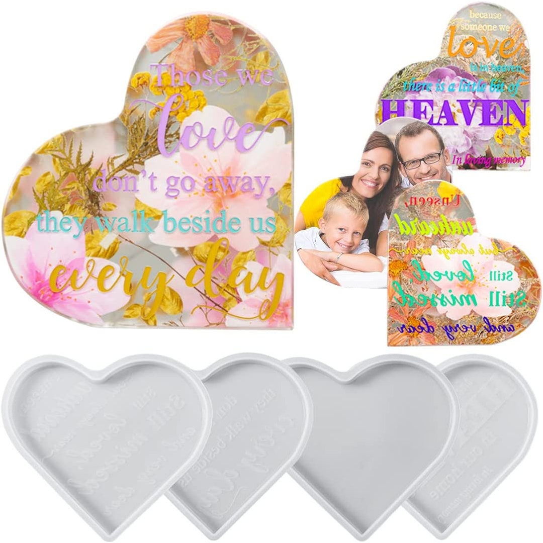 Heart Sign Resin Mold/heart Memorial Silicone Molds for Epoxy Resin ...