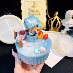 Big Stackable Storage Box Silicone Mold Round Shaped Box/jar Casting ...