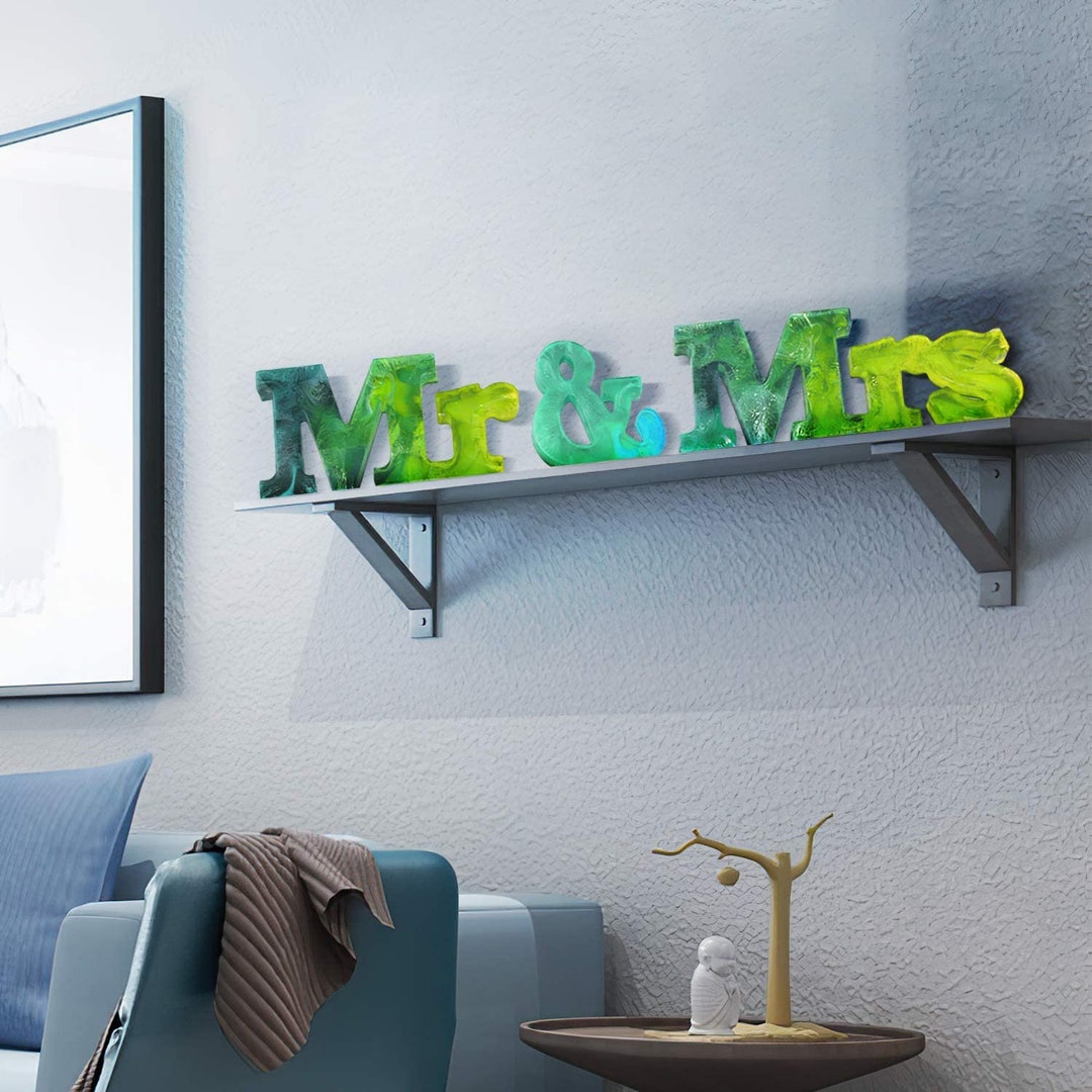 Craftymemorygifts Mr&mrs Word Sign Molds - 3PCS Letter Silicone Resin ...