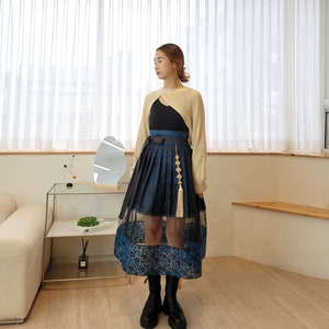 Hanbok Women Wrap Style 3 Layers Skirt, Beautiful Korean Modern Hanbok ...