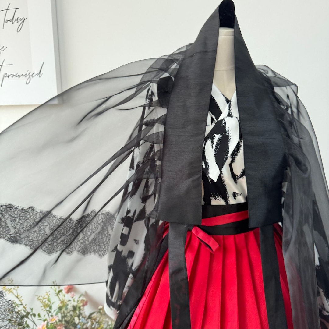 Hanbok Women Wrap Cover Skirt, Beautiful Korean Modern Hanbok Casual ...