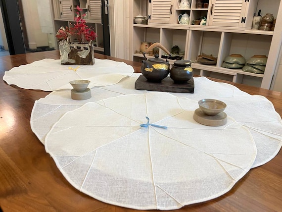Lotus Leaf Shape Tea Mat / Korean Traditional Hemp Placemat - Etsy