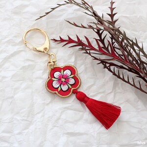 Rose of Sharon Keychain Norigae, Beautiful Korean Traditional Hanbok ...