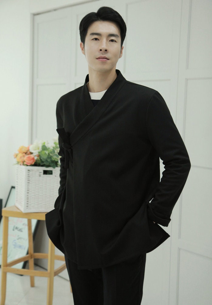 Hanbok Shirt for Men, Korean Modern Hanbok Top Jacket Casual Party ...