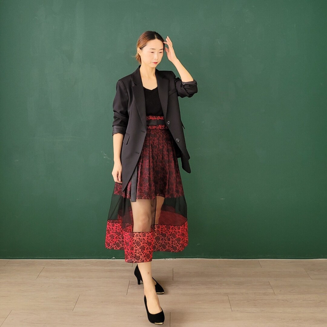 Hanbok Women Wrap Style 3 Layers Skirt, Beautiful Korean Modern Hanbok ...