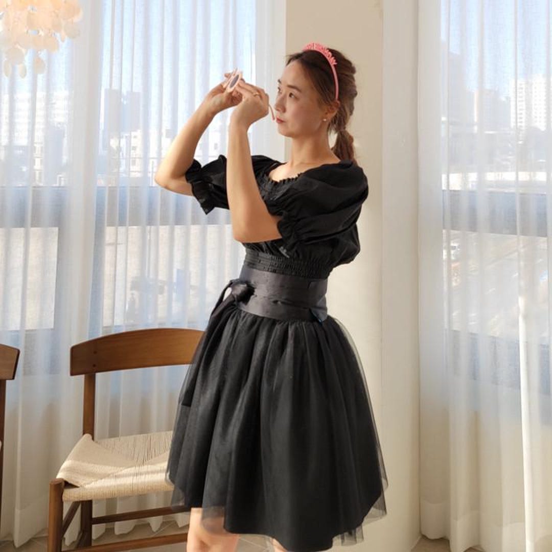 Hanbok Women Mini Wrap Skirt, Elegant Korean Modern Hanbok Mini Wrap ...
