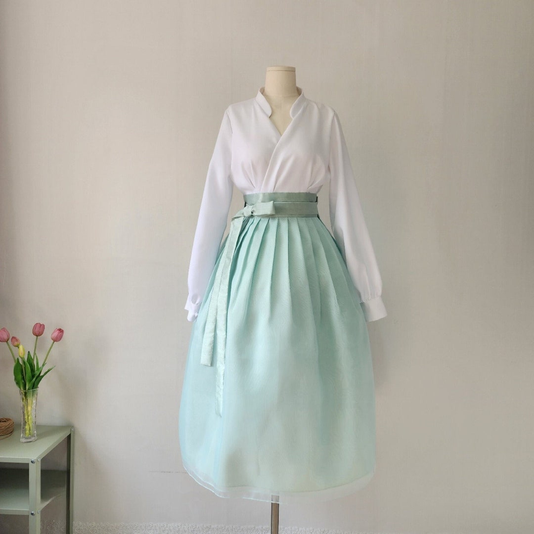 Hanbok Women Wrap Skirt, Beautiful Korean Modern Hanbok Casual Party ...