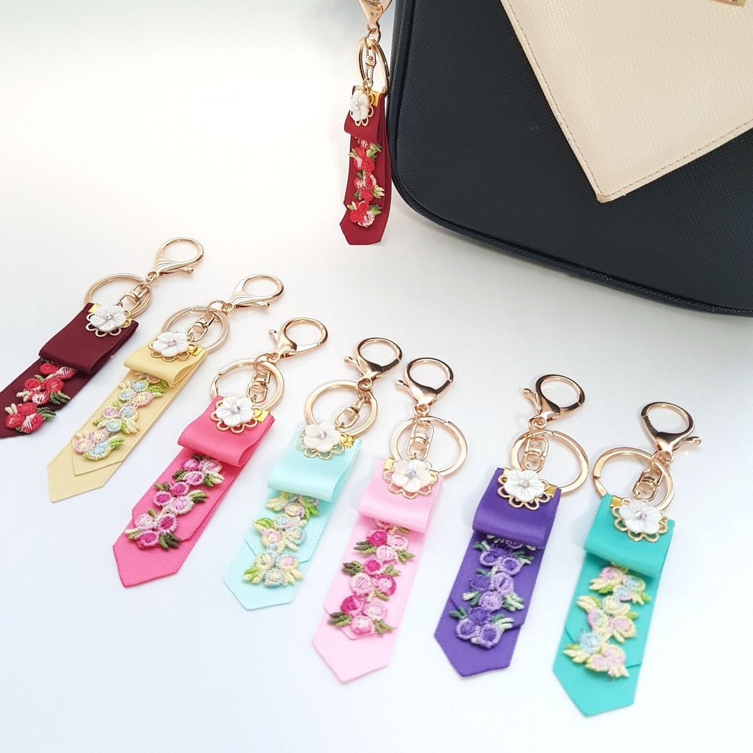 Daenggi Keychain, Beautiful Korean Traditional Hanbok Accessory, Flower ...