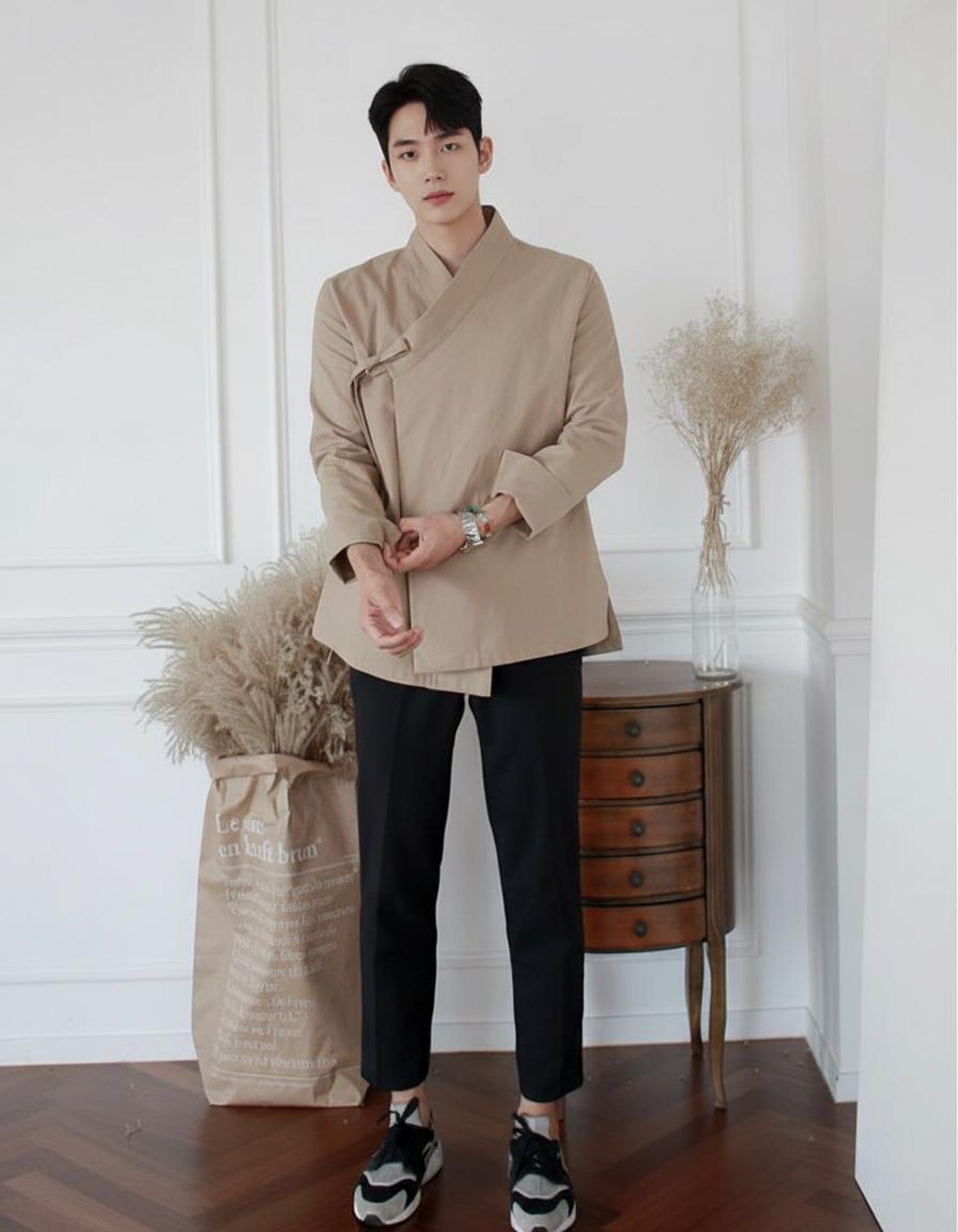 Hanbok Shirt for Men, Korean Modern Hanbok Top Jacket Casual Party ...