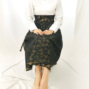 Hanbok Women Layered Wrap Skirt, Korean Modern Hanbok Casual Party ...