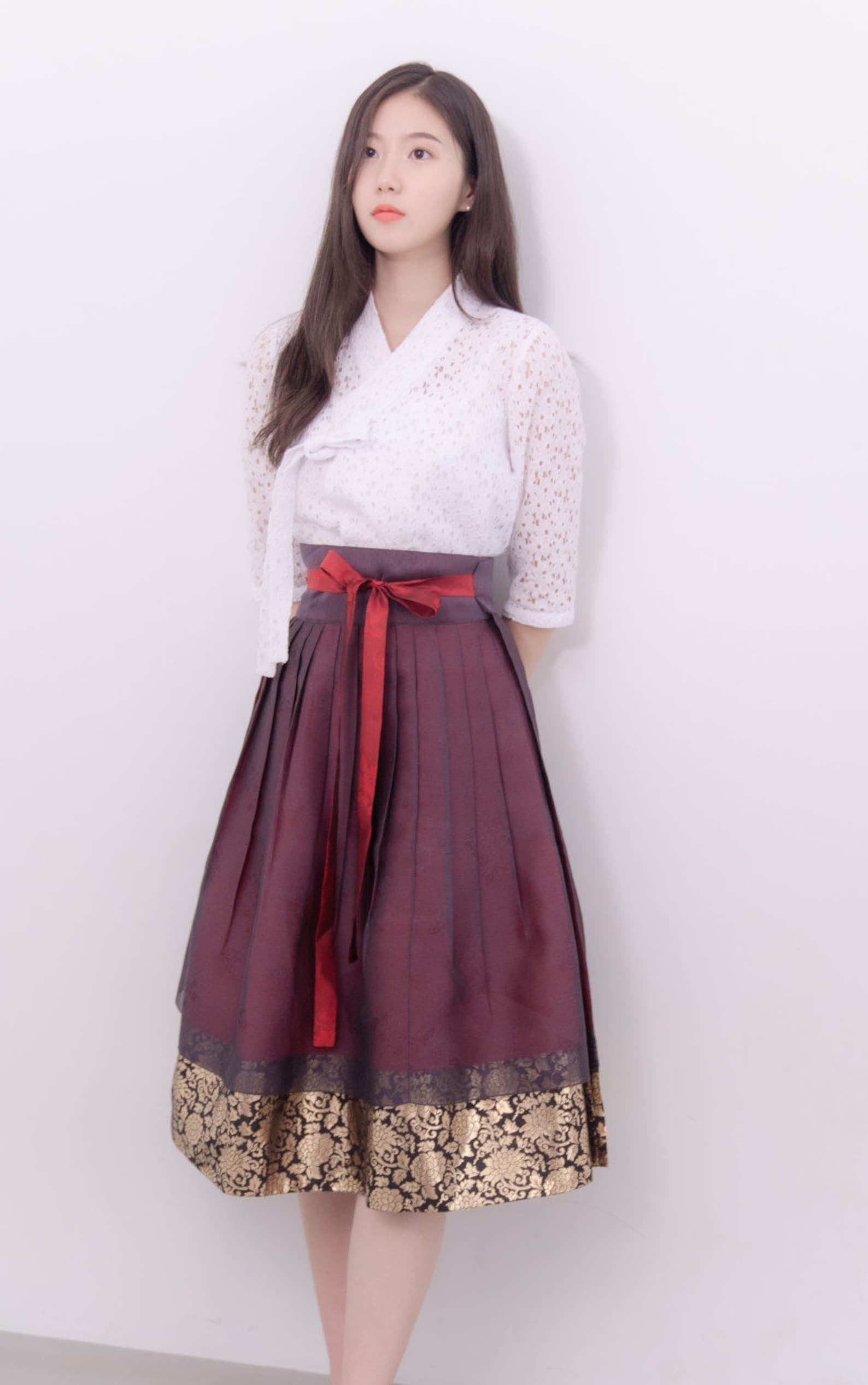 Hanbok Women Wrap Skirt Gold Foil Print Korean Modern Hanbok - Etsy