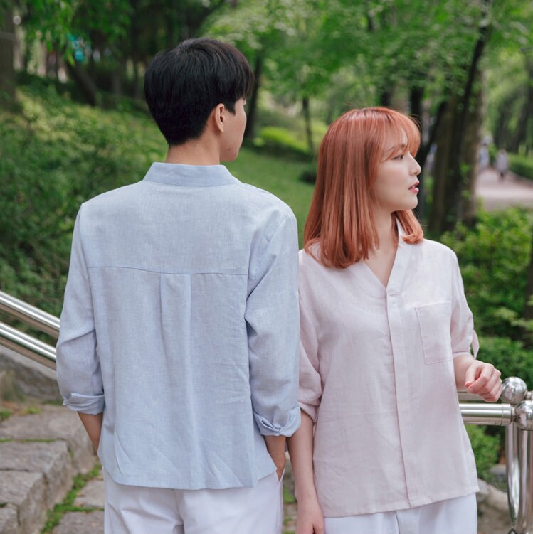 Hanbok shirt for Men & Women Korean Modern Hanbok Linen Shirt | Etsy