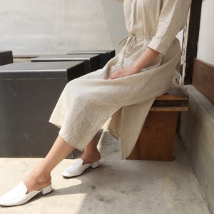 Hanbok Women Linen Dress, Korean Modern Hanbok 3/4sleeve Dress, Korea ...