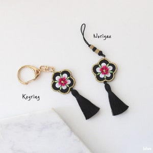 Rose of Sharon Keychain Norigae, Beautiful Korean Traditional Hanbok ...