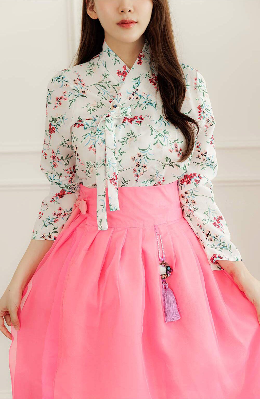 Hanbok Women Blouse Jeogori Top Flower Pattern Korean Modern - Etsy