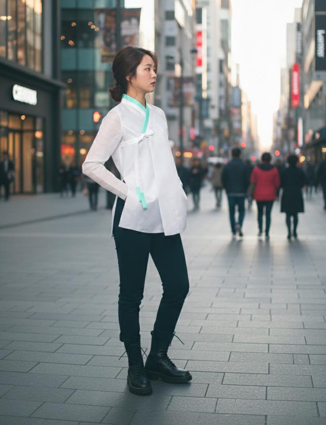Hanbok Women Jeogori Top, Modern Korean Hanbok Jacket With Cloud ...
