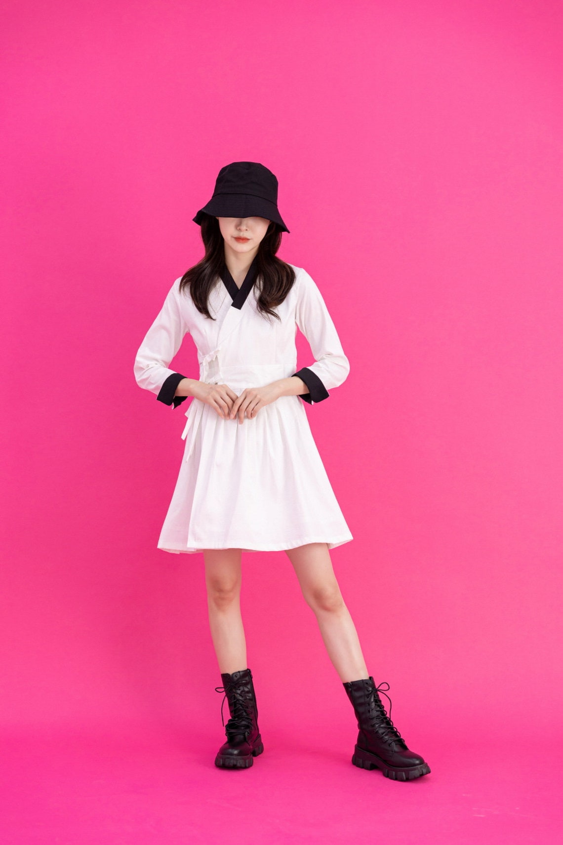 Hanbok Women Mini Dress Korean Modern Hanbok Wrap Style - Etsy