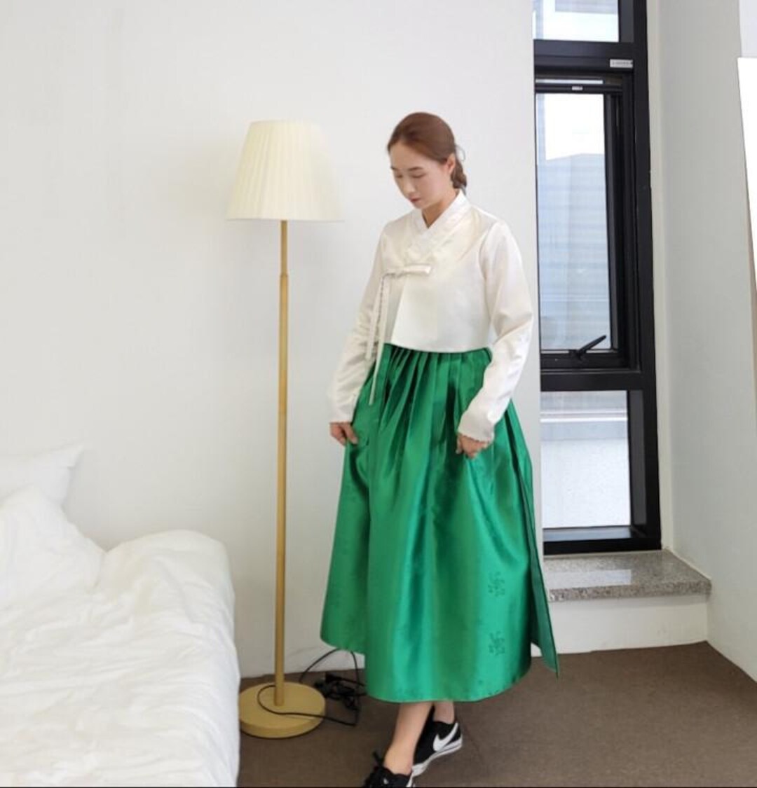 Elegant Ivory Yangdan Hanbok Women Short Jacket/blouse Jeogori, Korean ...