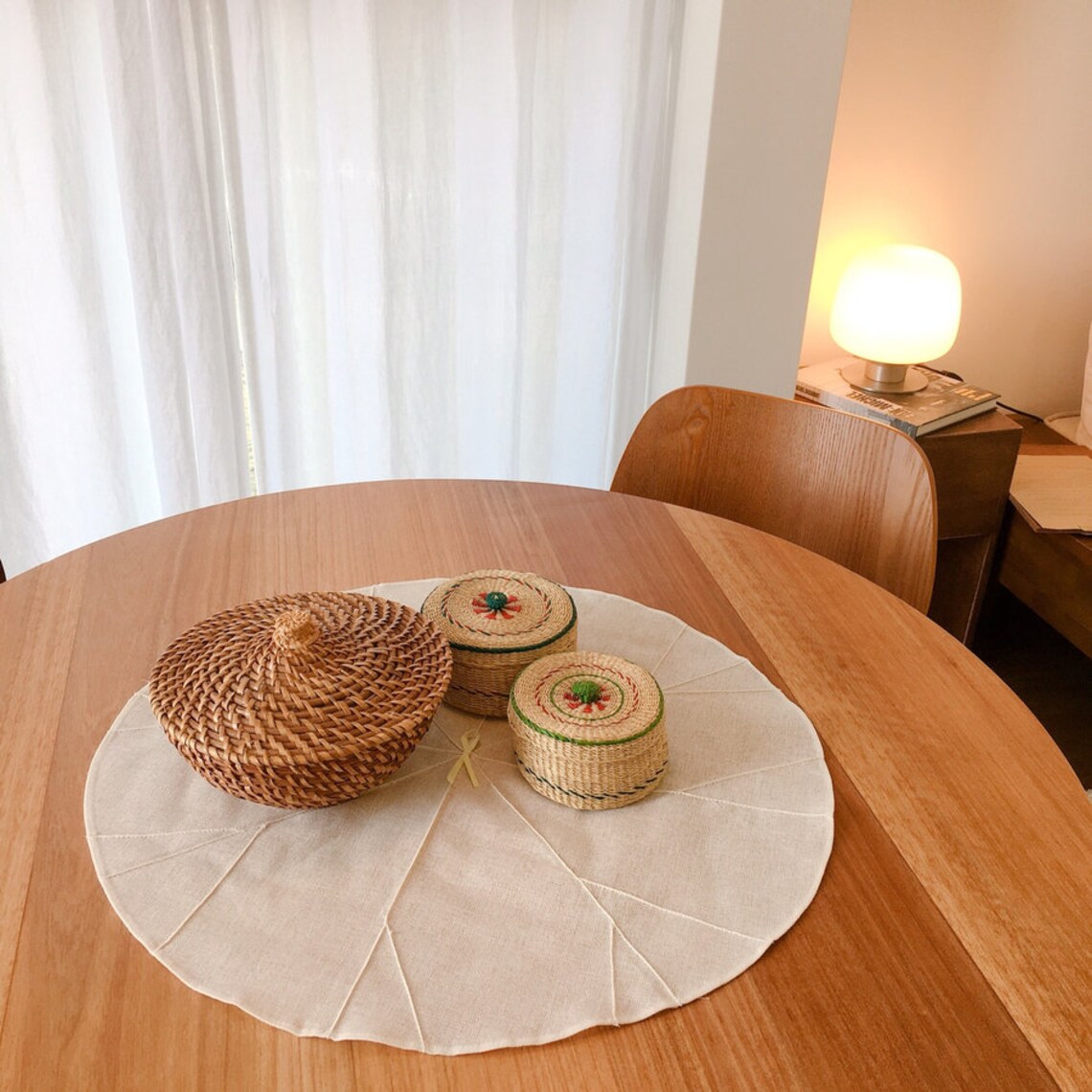 Lotus Leaf Shape Tea mat / Korean Traditional Hemp Placemat | Etsy