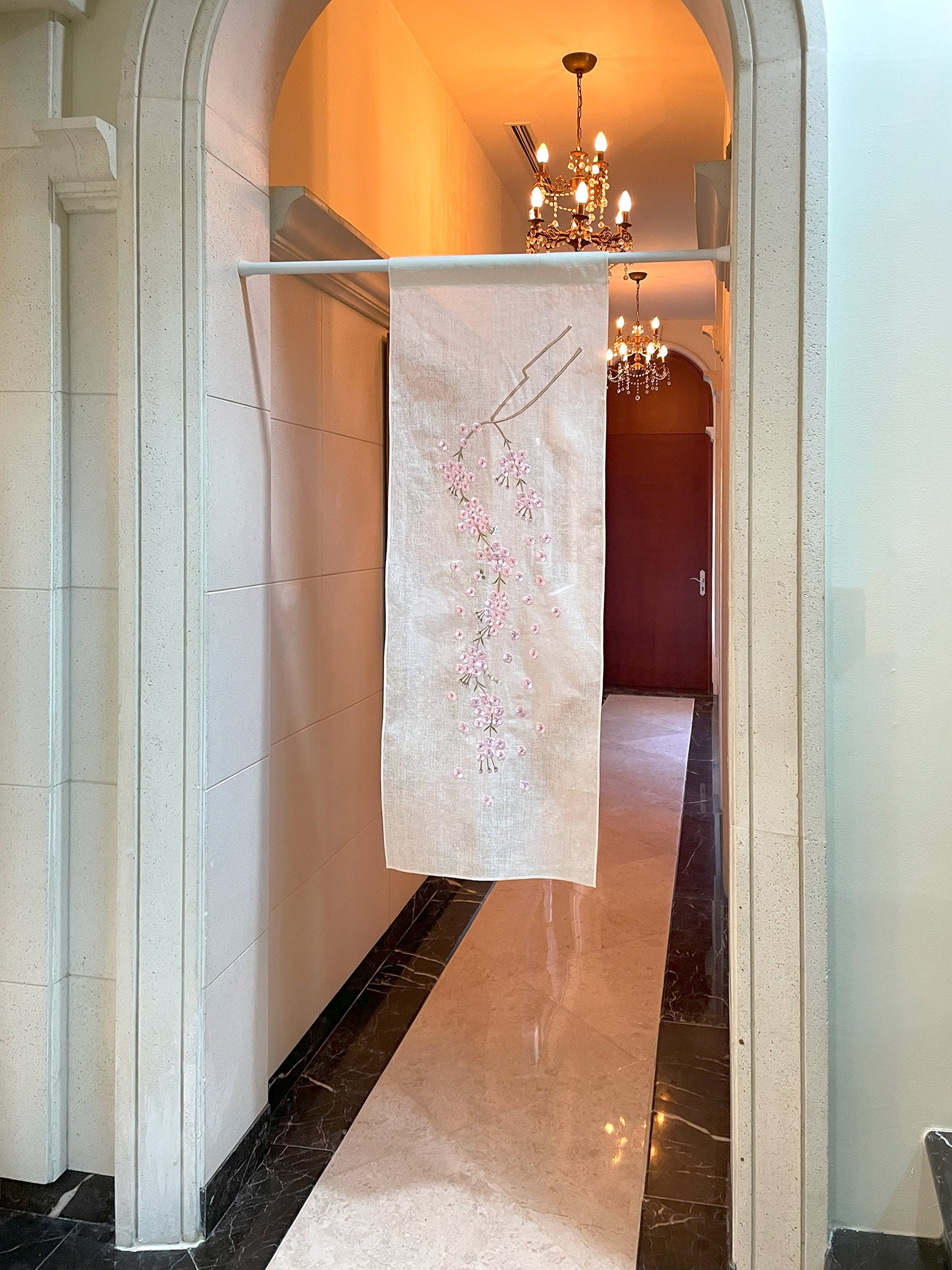 Korean Embroidery Hemp Curtain/ Korea Traditional Wall Deco, Korean ...