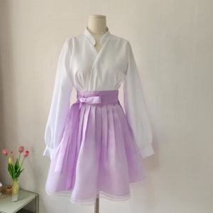 Hanbok Women Wrap Mini Skirt, Beautiful Korean Modern Hanbok Casual ...