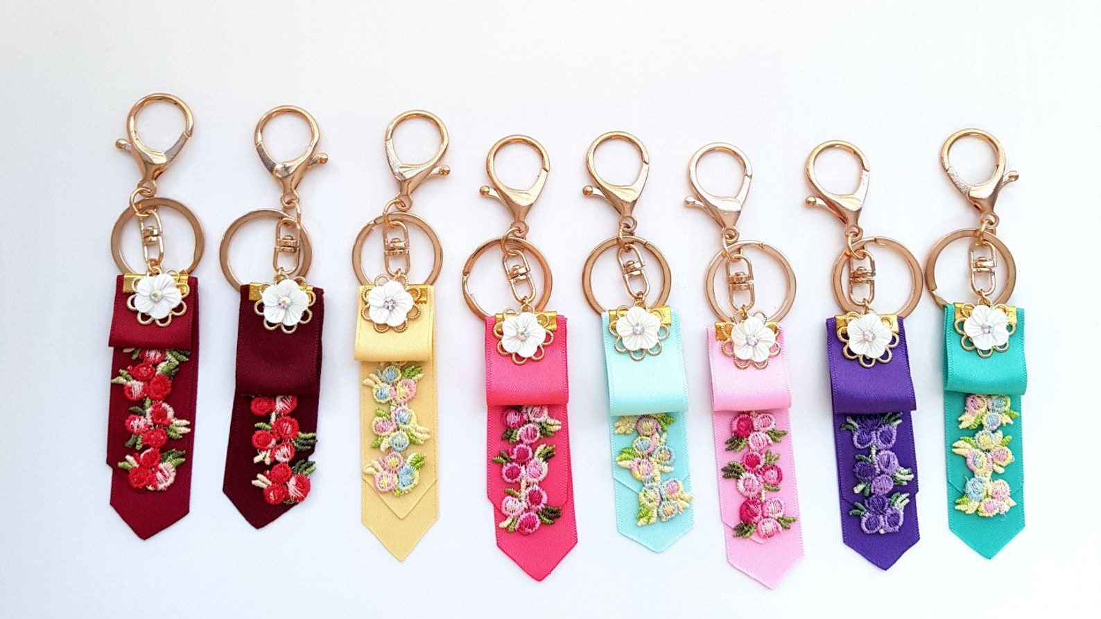Daenggi Keychain, Beautiful Korean Traditional Hanbok Accessory, Flower ...