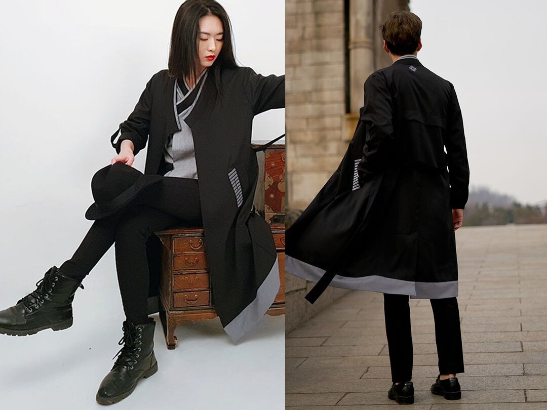 Hanbok Jacket Taegeukgi Durumagi for Unisex, Korean Modern Hanbok Daily ...