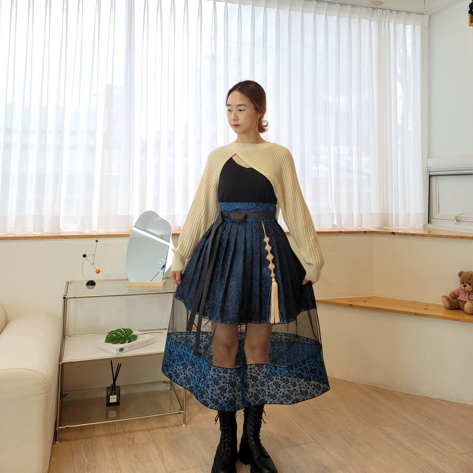 Hanbok Women Wrap Style 3 Layers Skirt, Beautiful Korean Modern Hanbok ...