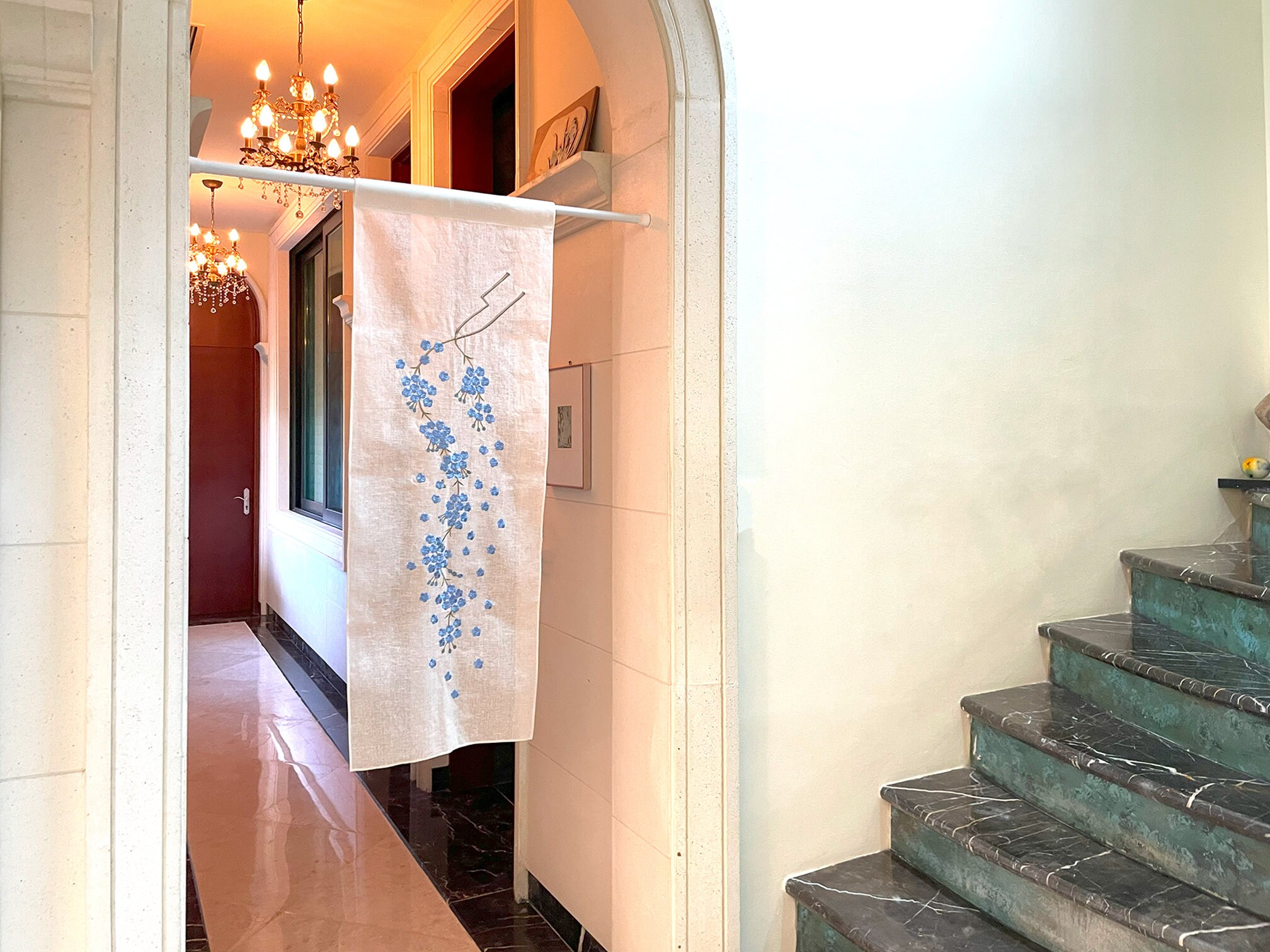Korean Embroidery Hemp Curtain/ Korea Traditional Wall Deco, Korean ...