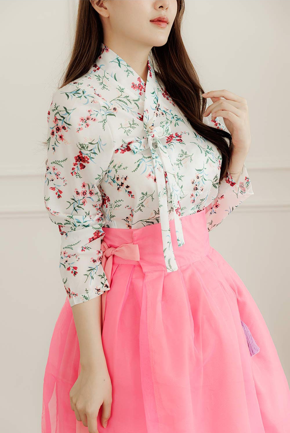 Hanbok Women Blouse Jeogori Top Flower Pattern Korean Modern - Etsy