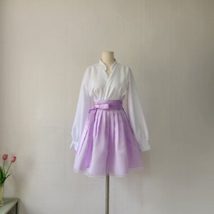 Hanbok Women Wrap Mini Skirt, Beautiful Korean Modern Hanbok Casual ...