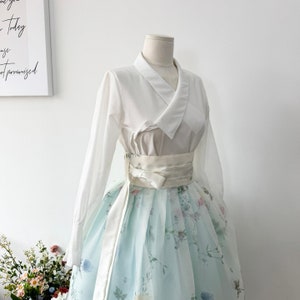 Hanbok Women Wrap Cover Skirt, Beautiful Korean Modern Hanbok Casual ...