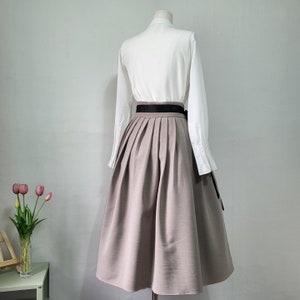 Hanbok Women Wrap Skirt With Buttons, Korean Modern Hanbok Casual Party ...