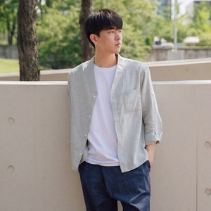 Hanbok Shirt for Men & Women, Korean Modern Hanbok Linen Shirt Casual ...