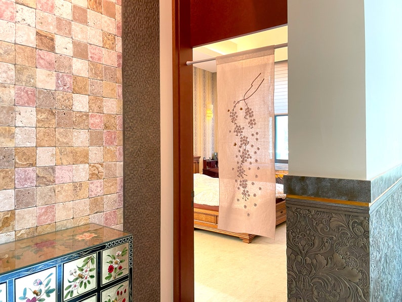 Korean Embroidery Hemp Curtain/ Korea Traditional Wall Deco, Korean ...