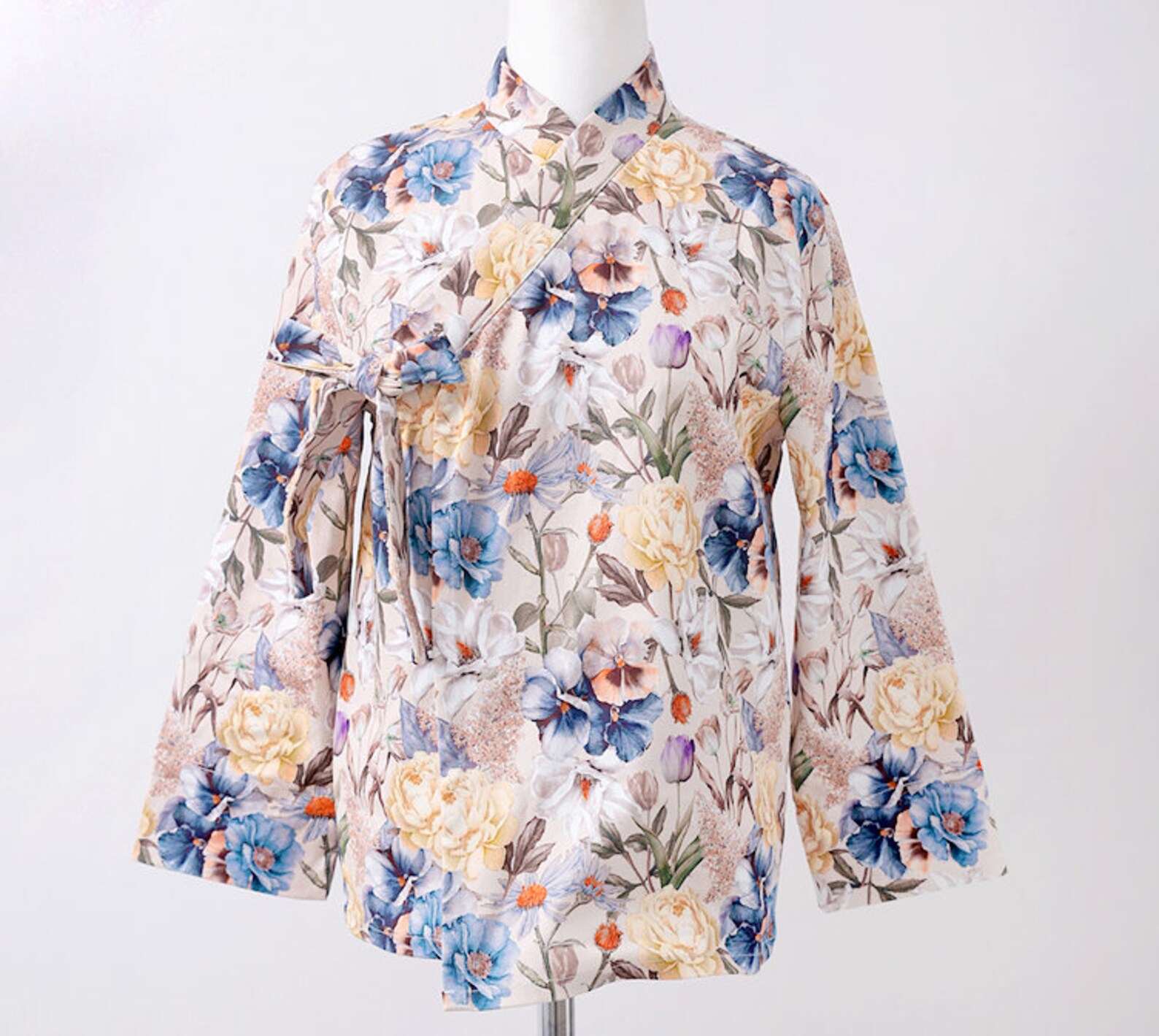 Hanbok Women Blouse Jeogori Top Flower Pattern Korean Modern | Etsy