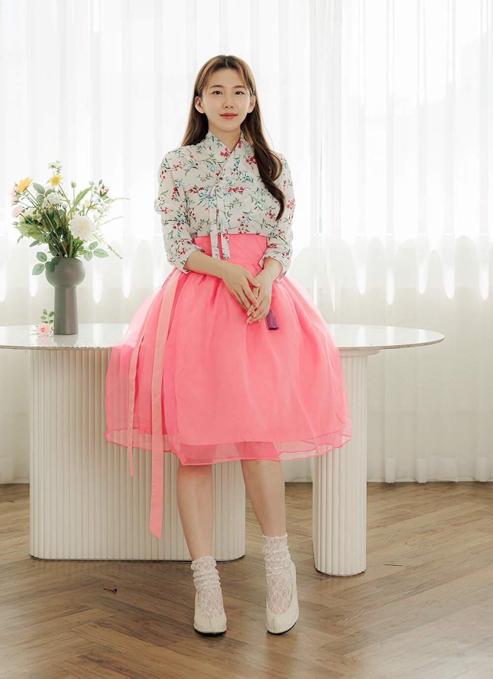 Hanbok Women Blouse Jeogori Top Flower Pattern Korean Modern - Etsy