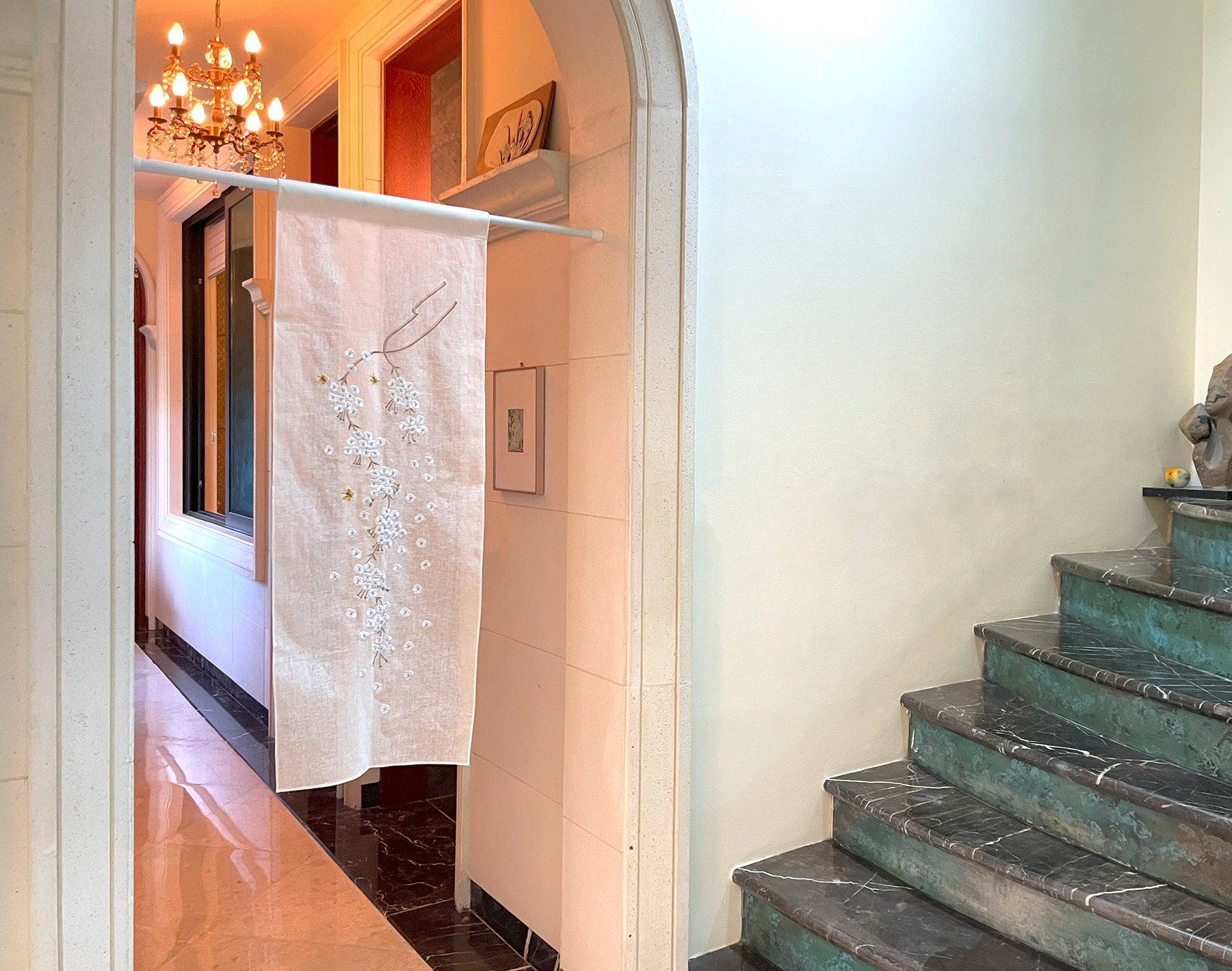 Korean Embroidery Hemp Curtain/ Korea Traditional Wall Deco, Korean ...